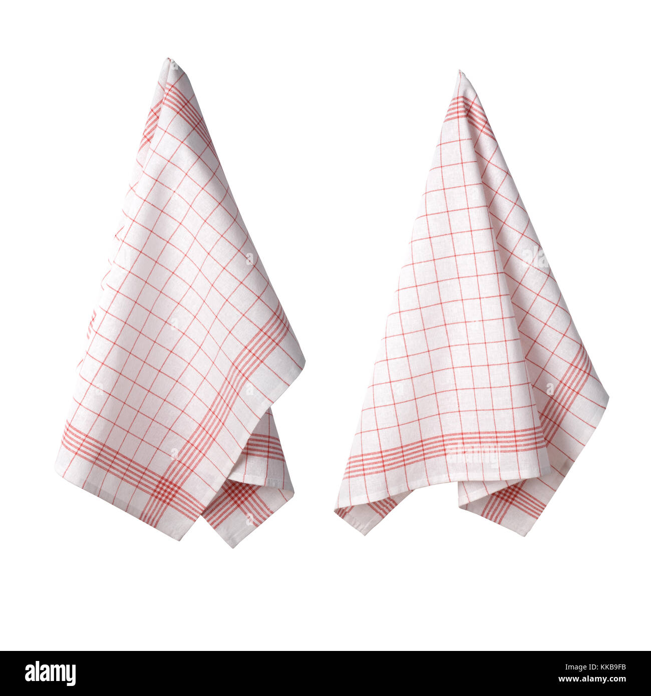 two Kitchen towel isolated on white background Stock Photo - Alamy