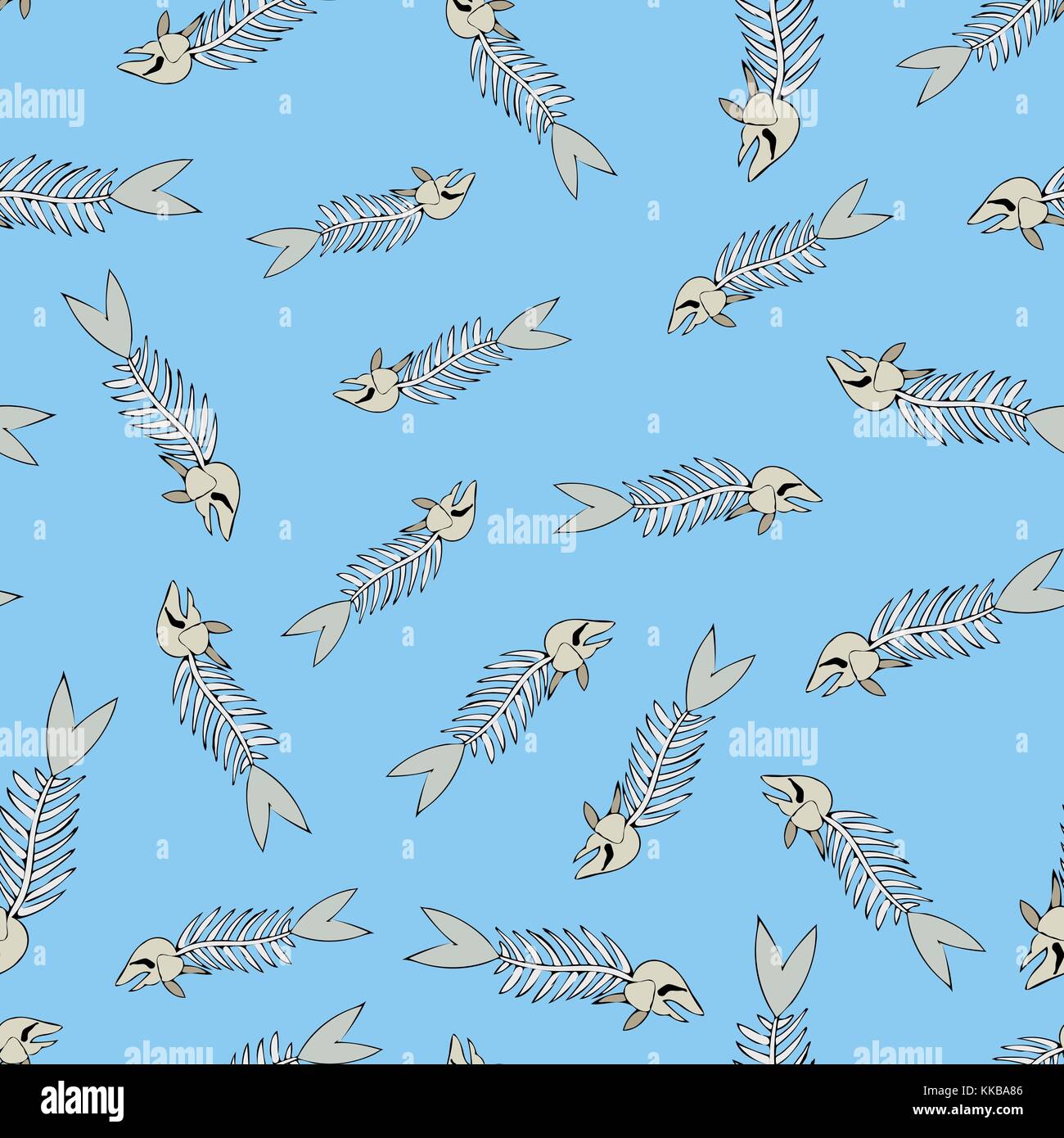 Seamless texture of a skeleton fish Stock Vector Image & Art - Alamy