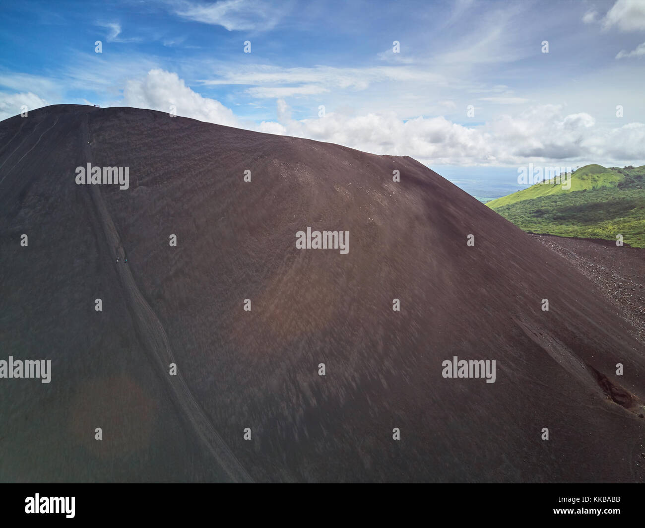 People slide from volcano ash aerial drone view Stock Photo - Alamy