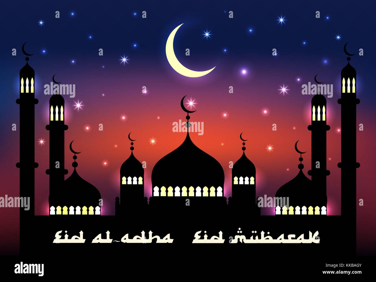 Vector islamic holiday illustration. Lettering composition of muslim ...