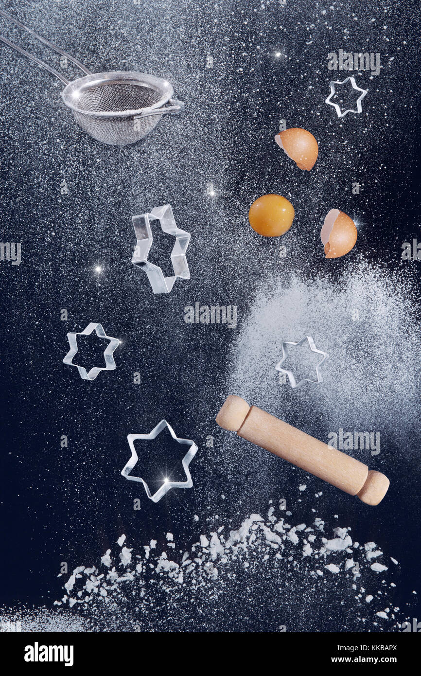 Artistic and creative baking concept showing necessary baking ...