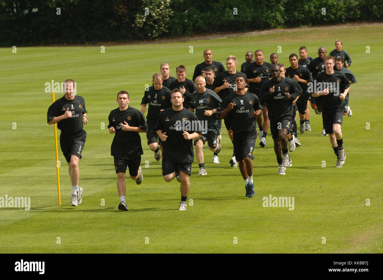 Wolverhampton Wanderers footballers training led by Jody Craddock, Mark ...