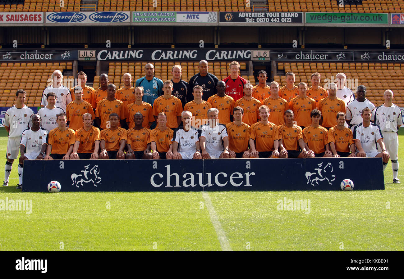 Wolverhampton Wanderers squad back row LtoR Dave Plant, ; Chris Cornes ...