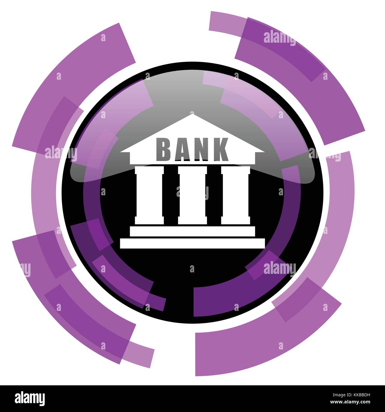 Bank pink violet modern design vector web and smartphone icon. Round ...