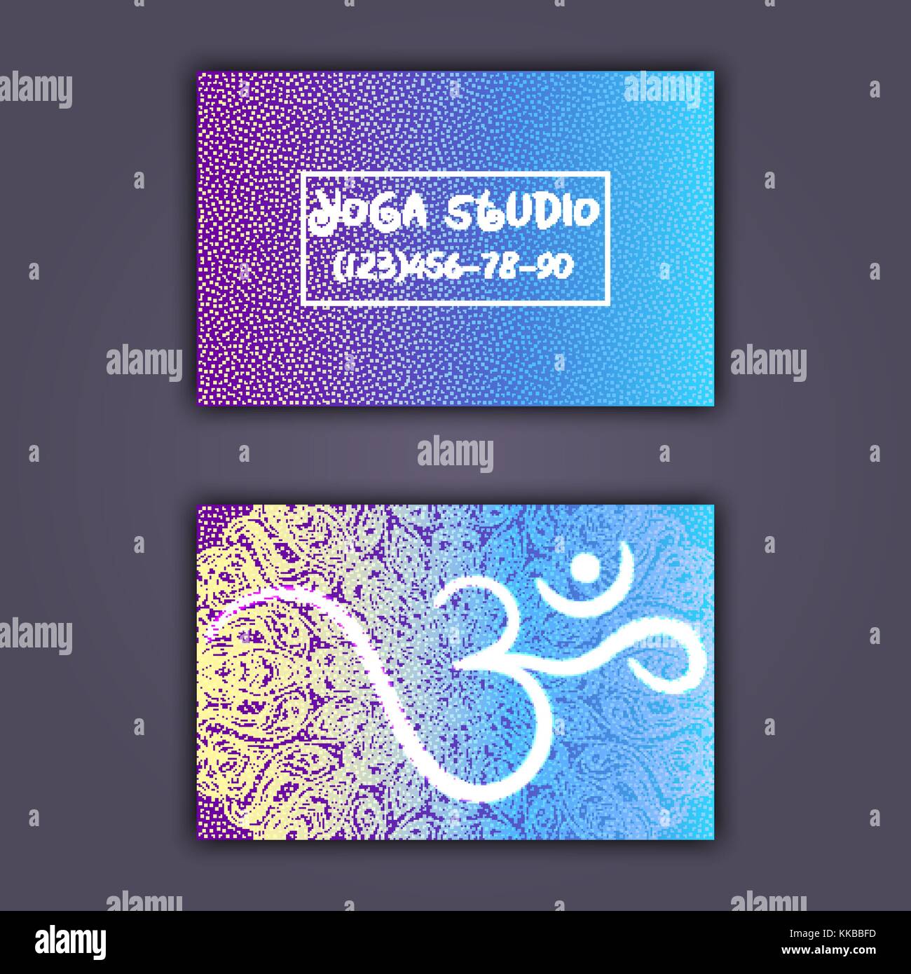 Business card for yoga studio or yoga instructor. Ethnic background ...