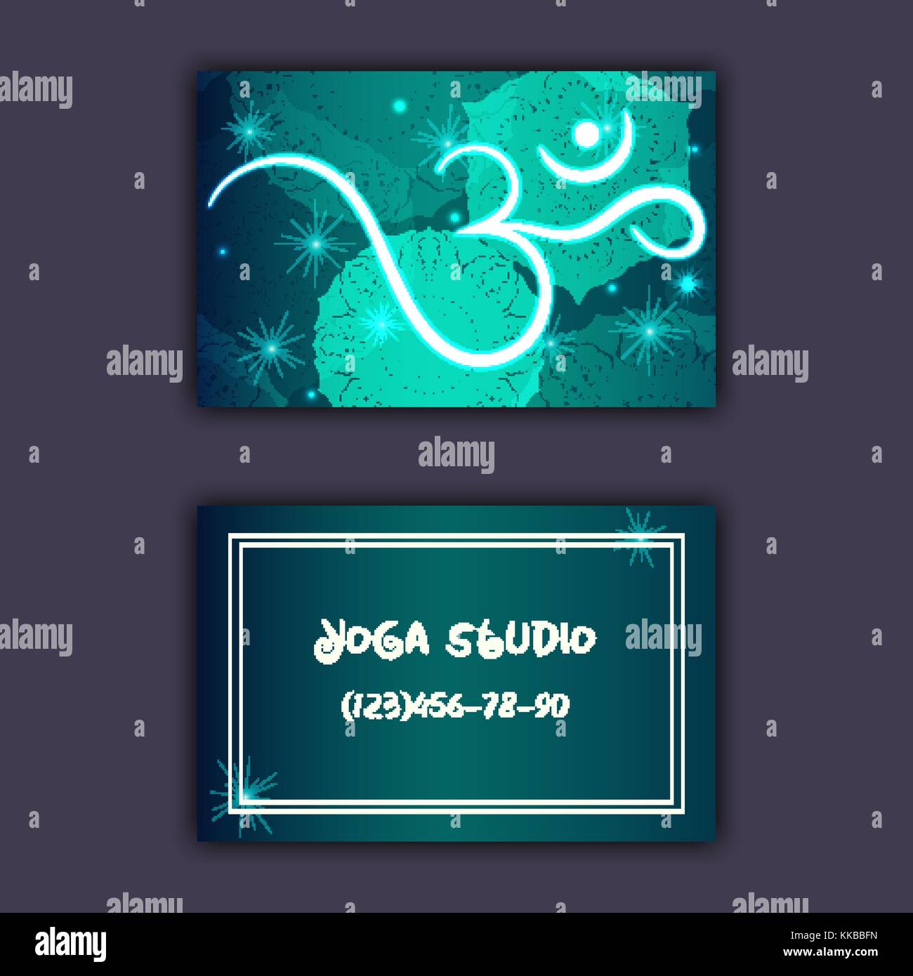 Business card for yoga studio or yoga instructor. Ethnic background ...