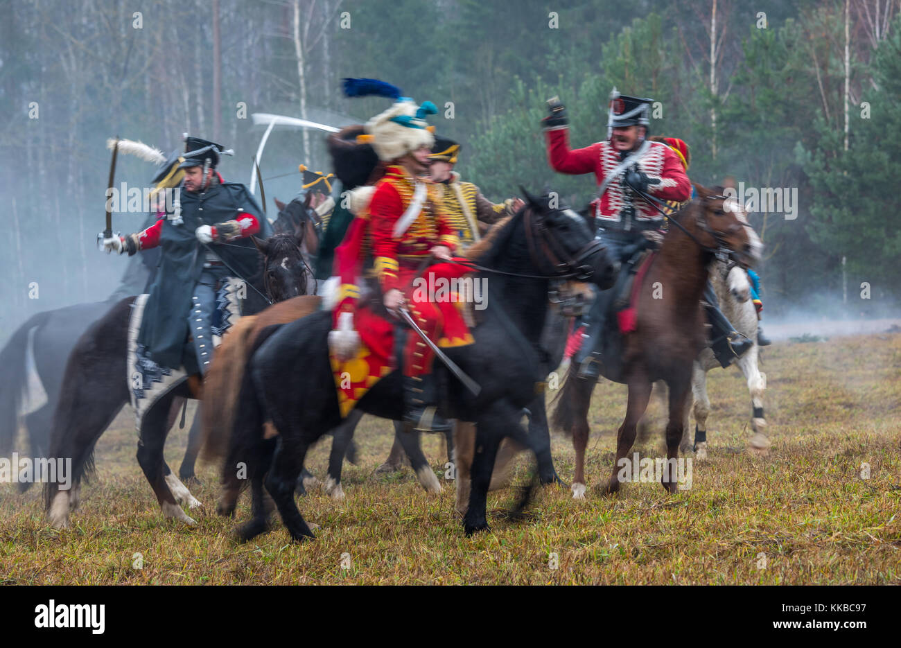 Re enactment 1812 battle of the berezina river hi-res stock photography ...