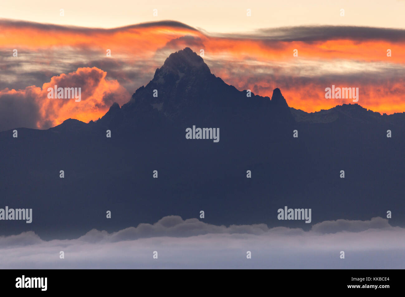 view of Mount Kenya from Laikipia Kenya Africa Stock Photo - Alamy