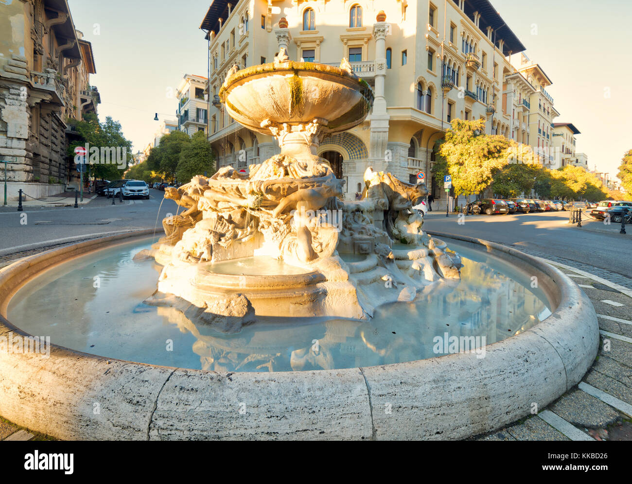 ROME, ITALY - DECEMBER 27, 2016: unusual fountain of Frogs in Mincio ...