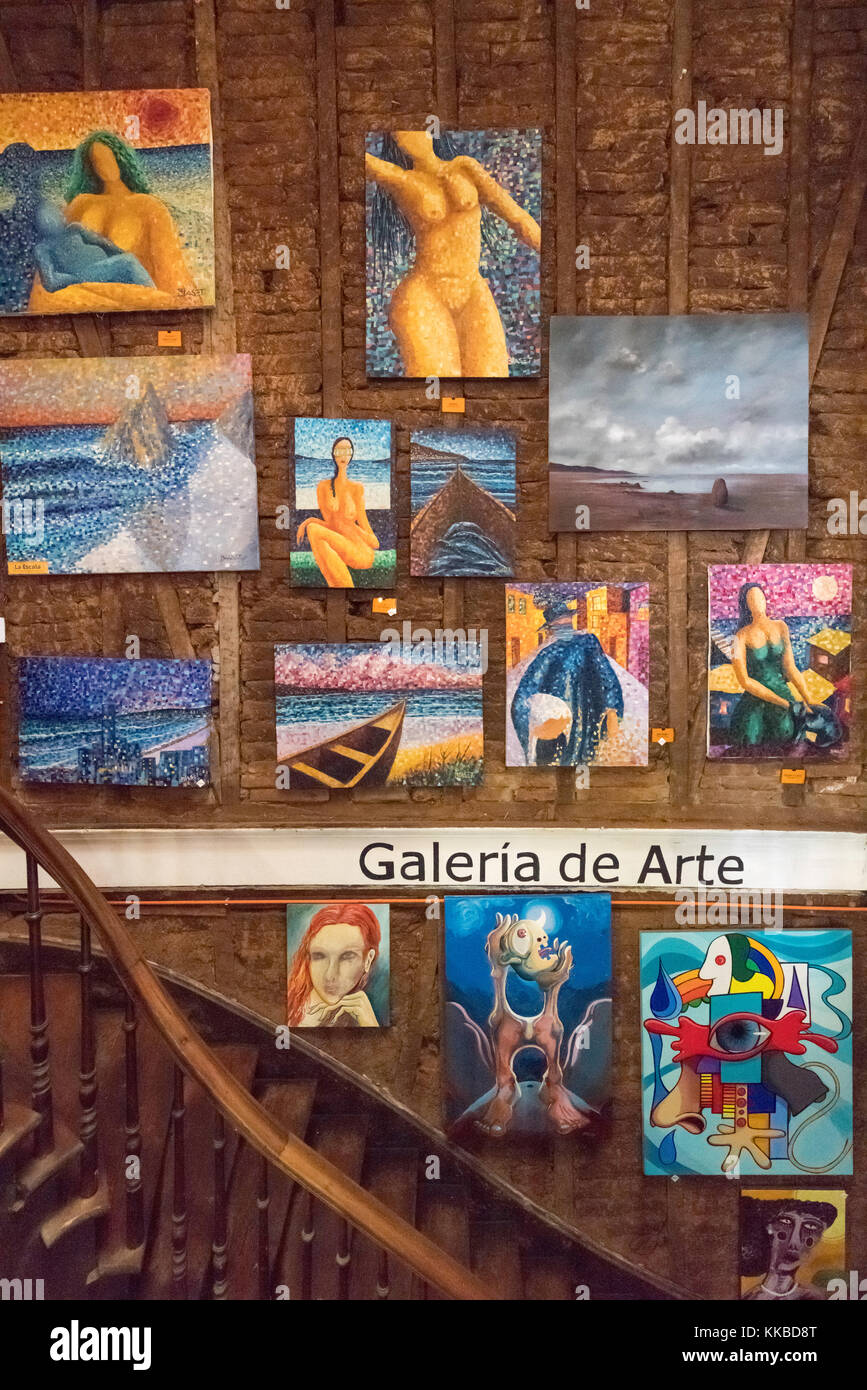 Adobe walled art gallery, Valparaiso, Chile Stock Photo - Alamy