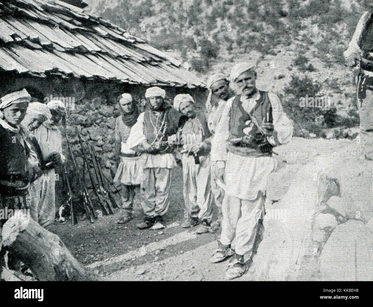 A group of Kelmendi men, 1912 Stock Photo - Alamy