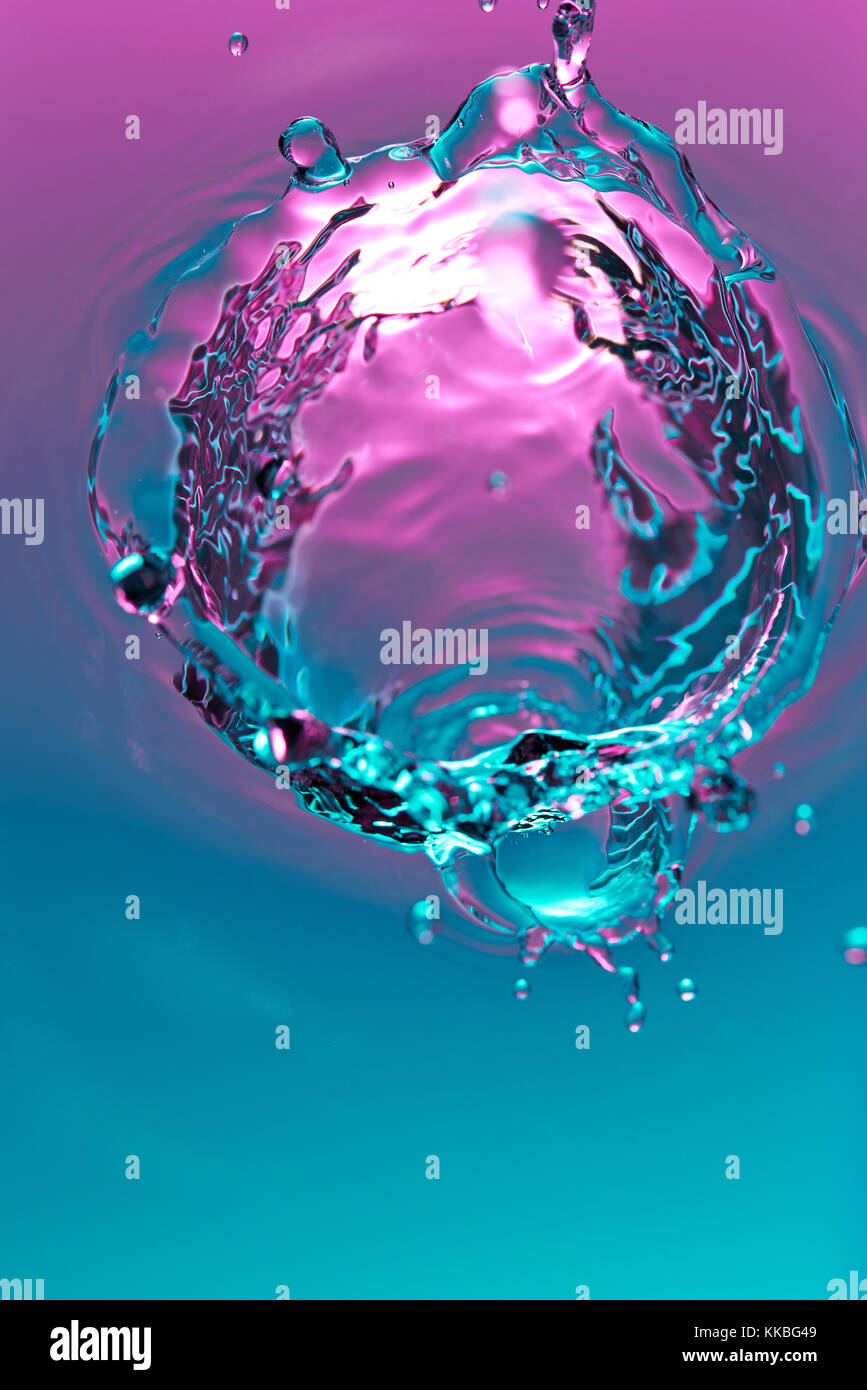 Frozen water drop circle of colorful water background. Abstract water ...