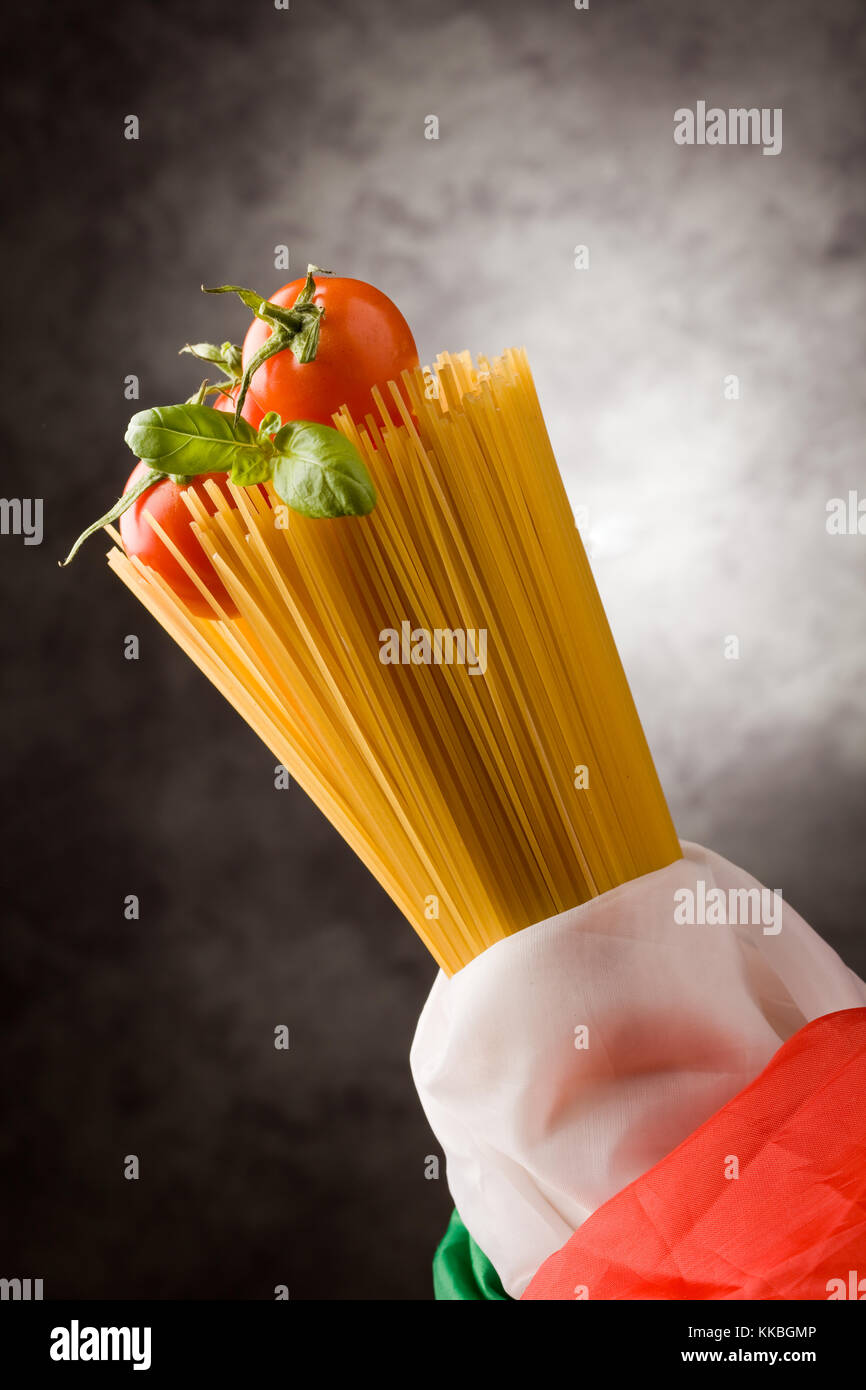 photo of italian spaghetties with italian flag wrapped arround Stock ...