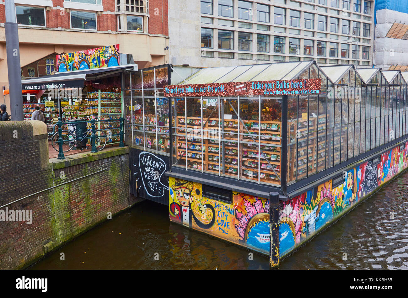 Bloemenmarkt (Amsterdam Flower Market) founded in 1862 the world's only ...