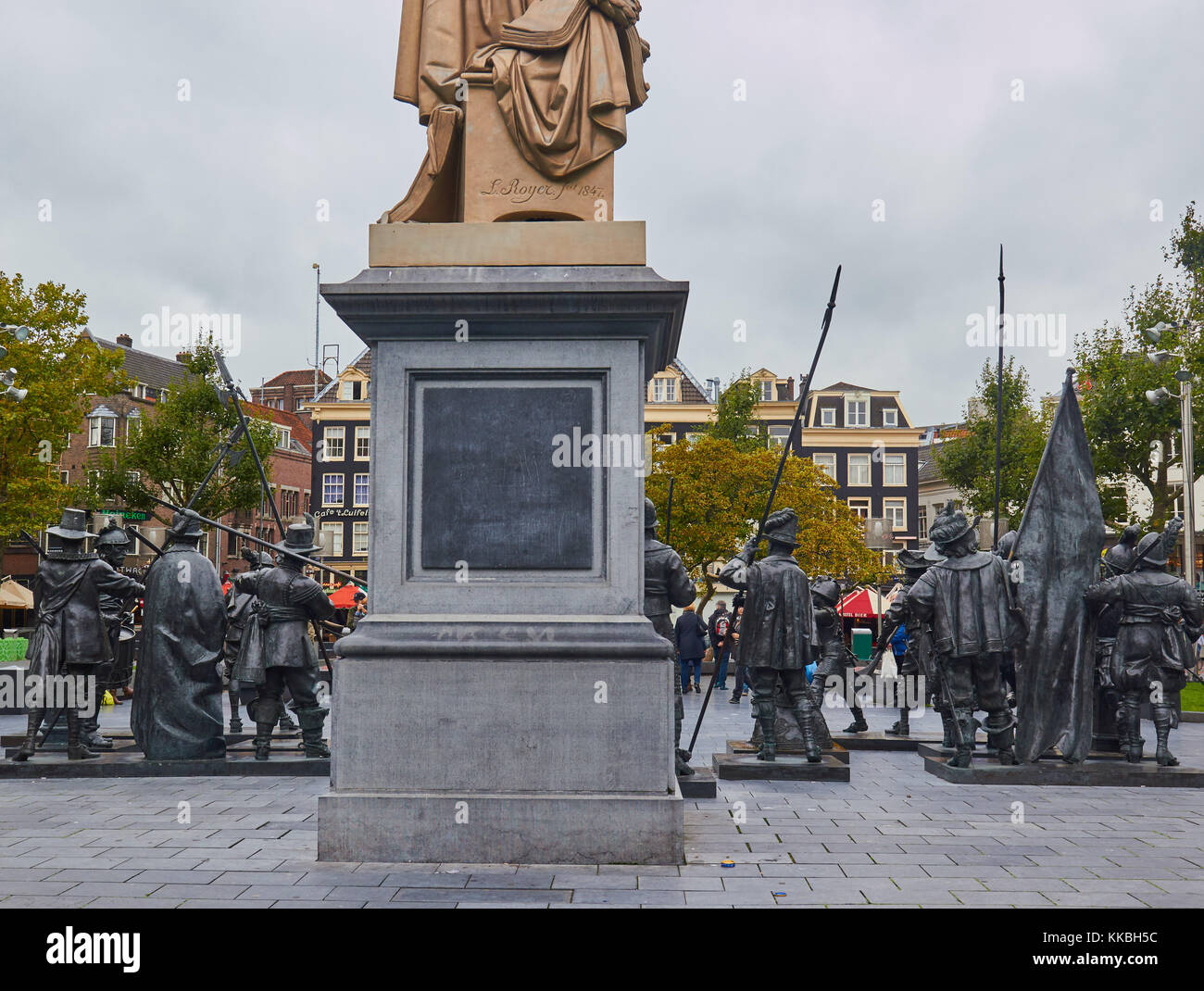 1852 cast iron statue of Rembrandt by Louis Royer and bronze casts ...