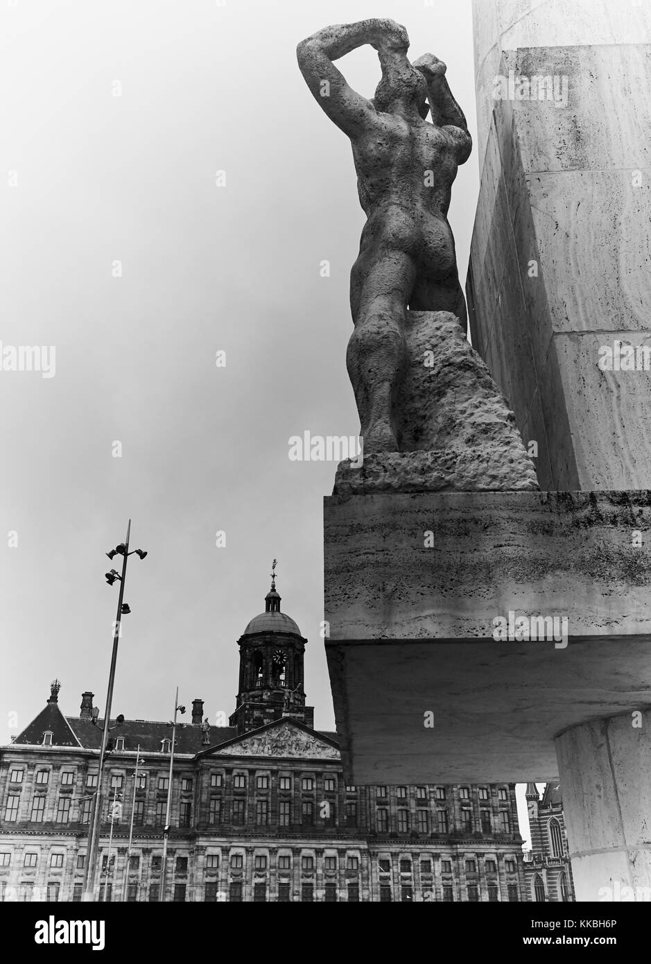 National monument in dam Black and White Stock Photos & Images - Alamy