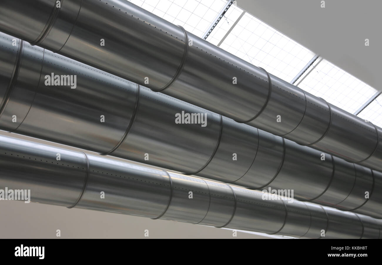big pipes of a ait conditioning system in a factory Stock Photo - Alamy