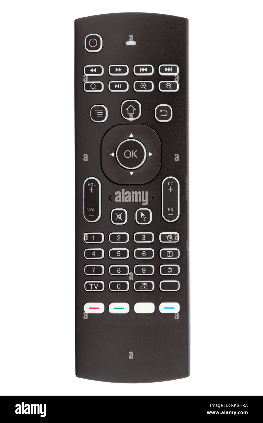 Black remote controller isolated on white background Stock Photo - Alamy