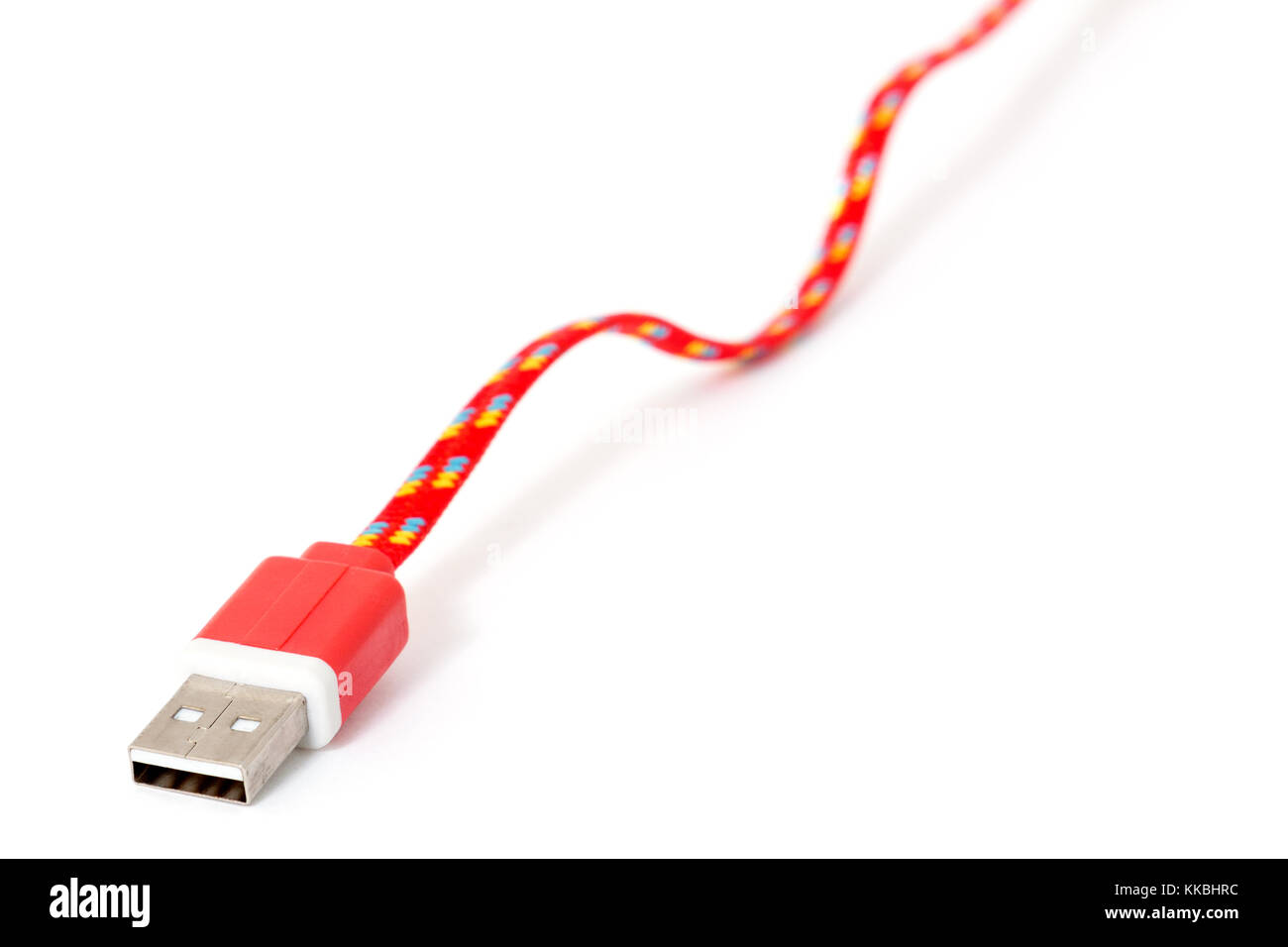 Braided USB cable isolated on white background Stock Photo - Alamy