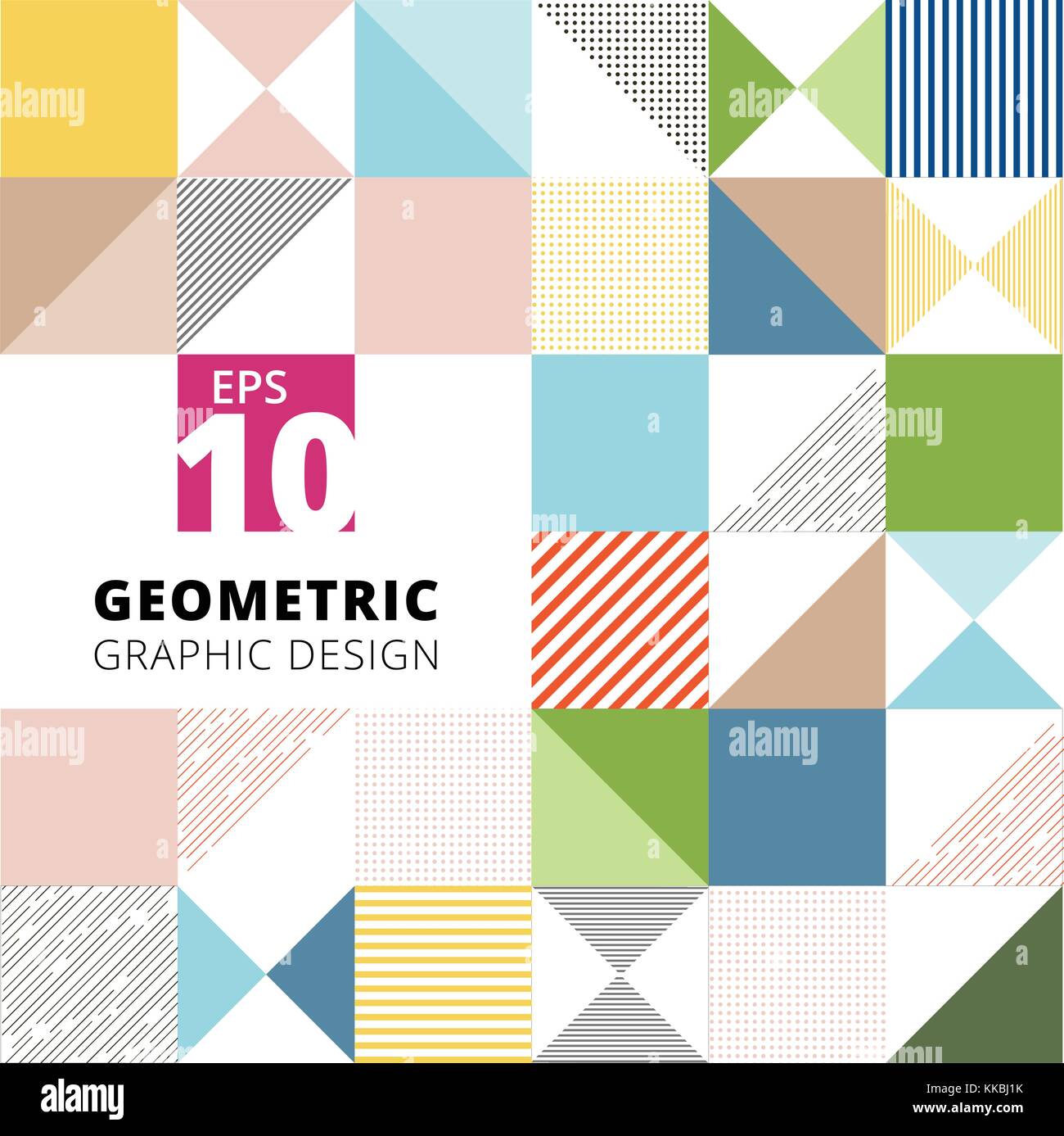 Set of geometric graphic design colorful pattern background, square ...