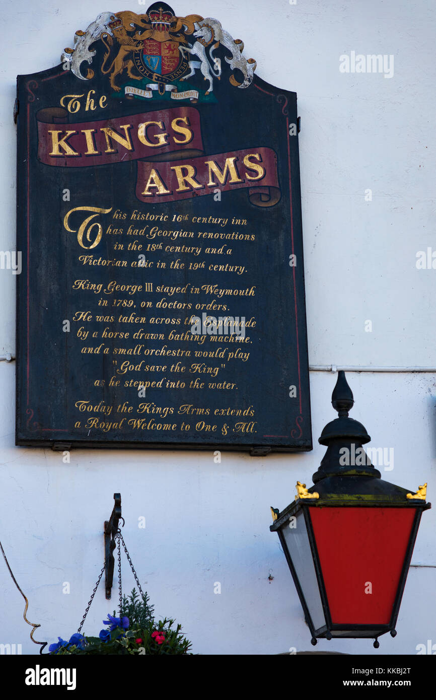 England Dorset Weymouth Portland Weymouth Harbour, Pub sign Stock Photo ...