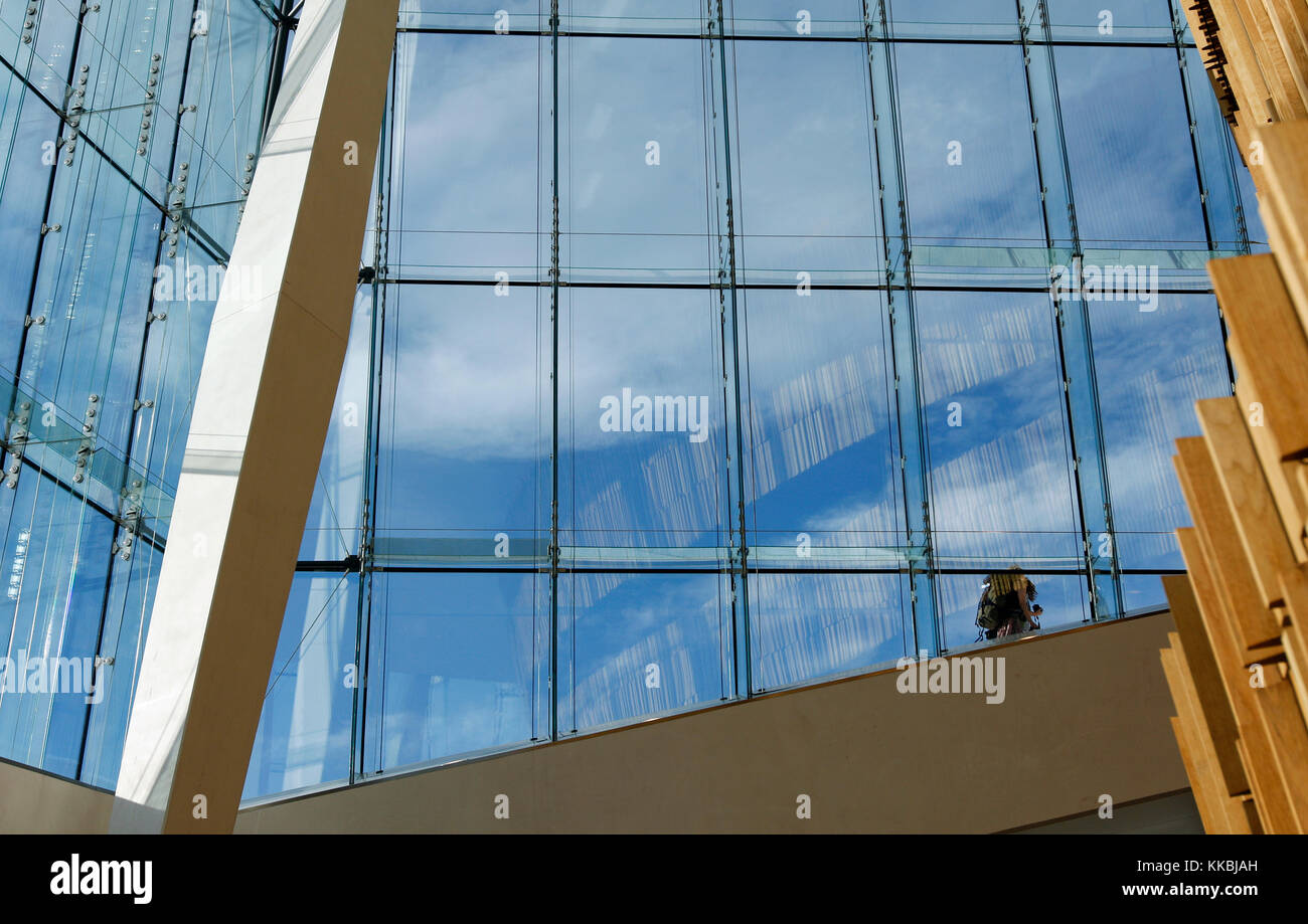 OSLO, NORWAY ON JULY 09, 2010. View, through windows of the Opera House ...