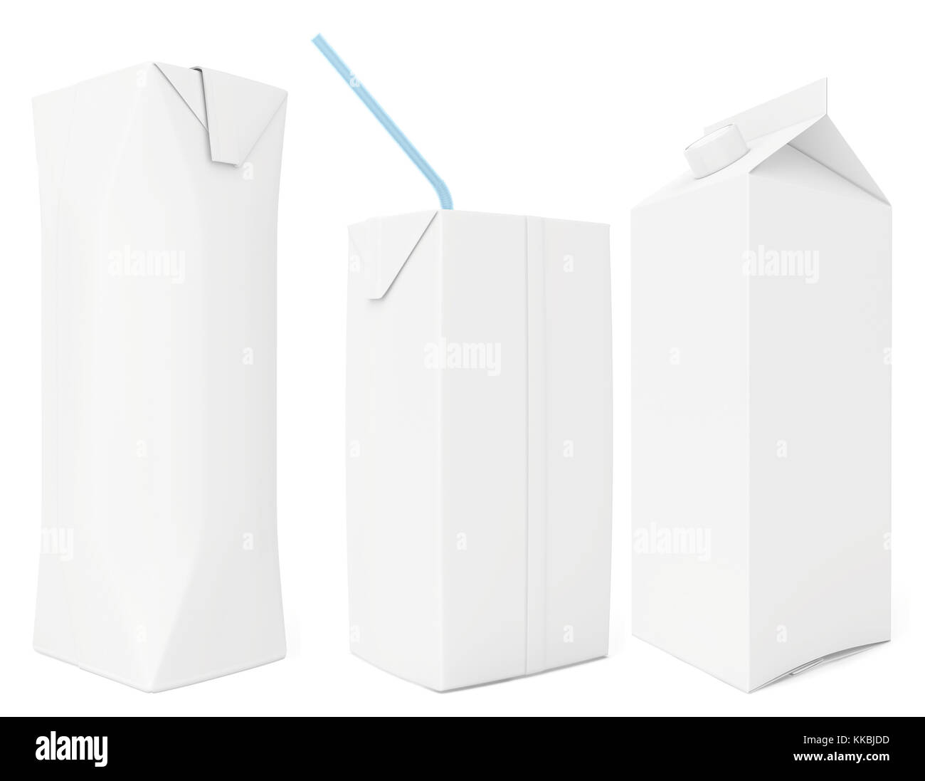 Set white paper package. 3d rendering on white background Stock Photo ...