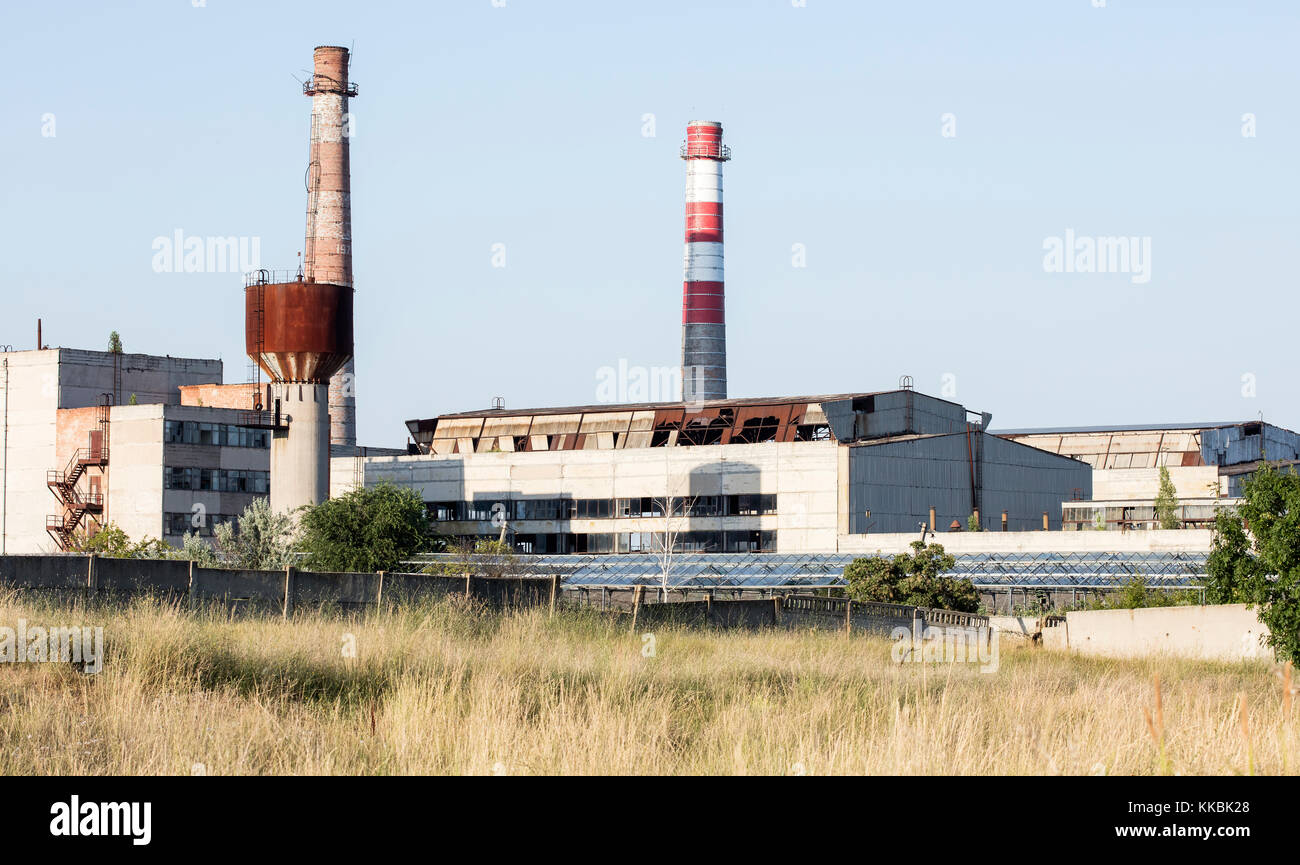 old USSR factory exterior, industry Stock Photo - Alamy