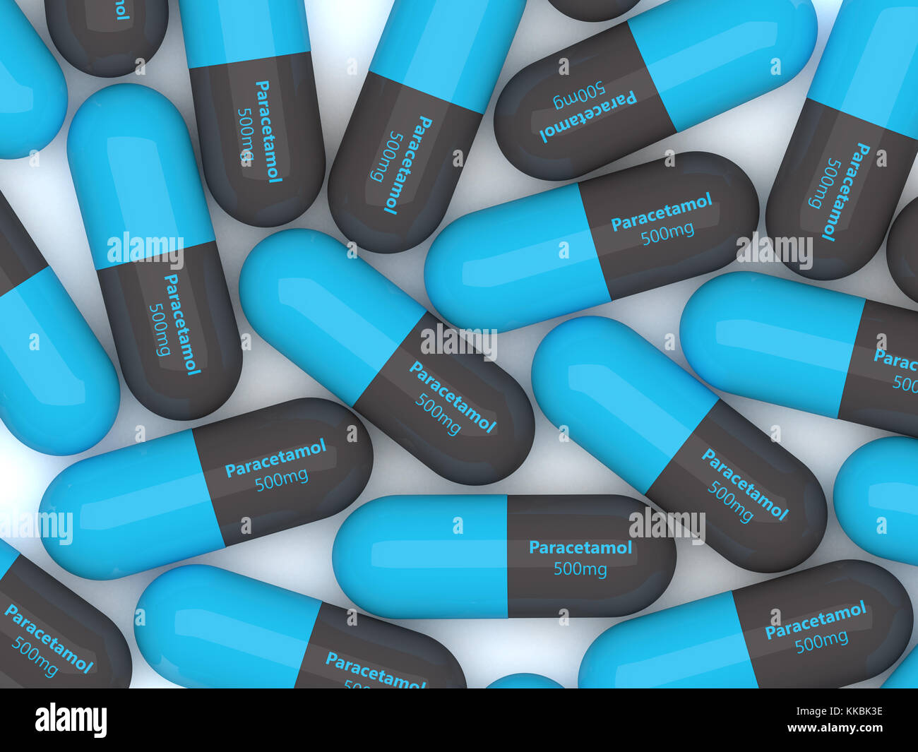 3d rendering of paracetamol pills over white. Acetaminophen medication ...