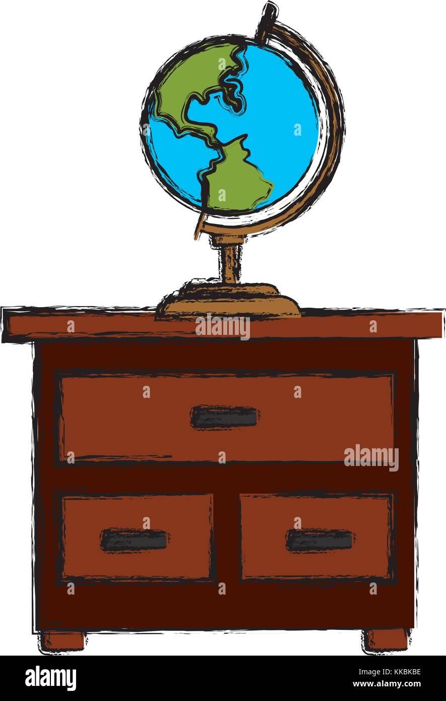 World globe on drawer Stock Vector Image & Art - Alamy
