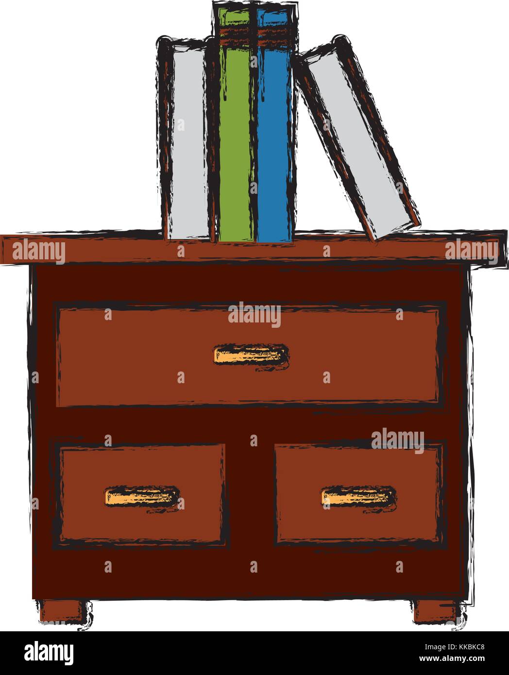 Books on drawer Stock Vector Image & Art - Alamy