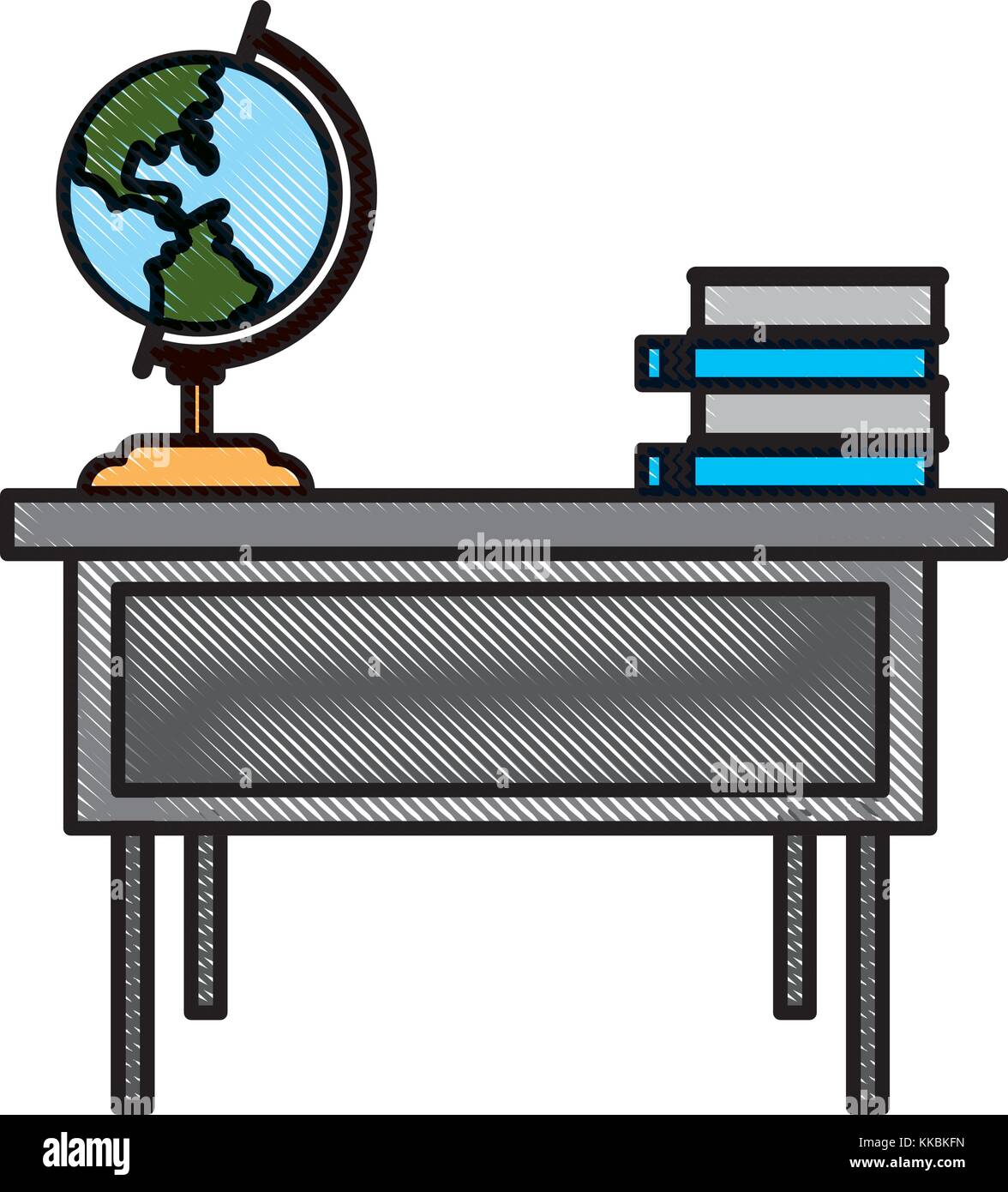 School desk with elements Stock Vector Image & Art - Alamy