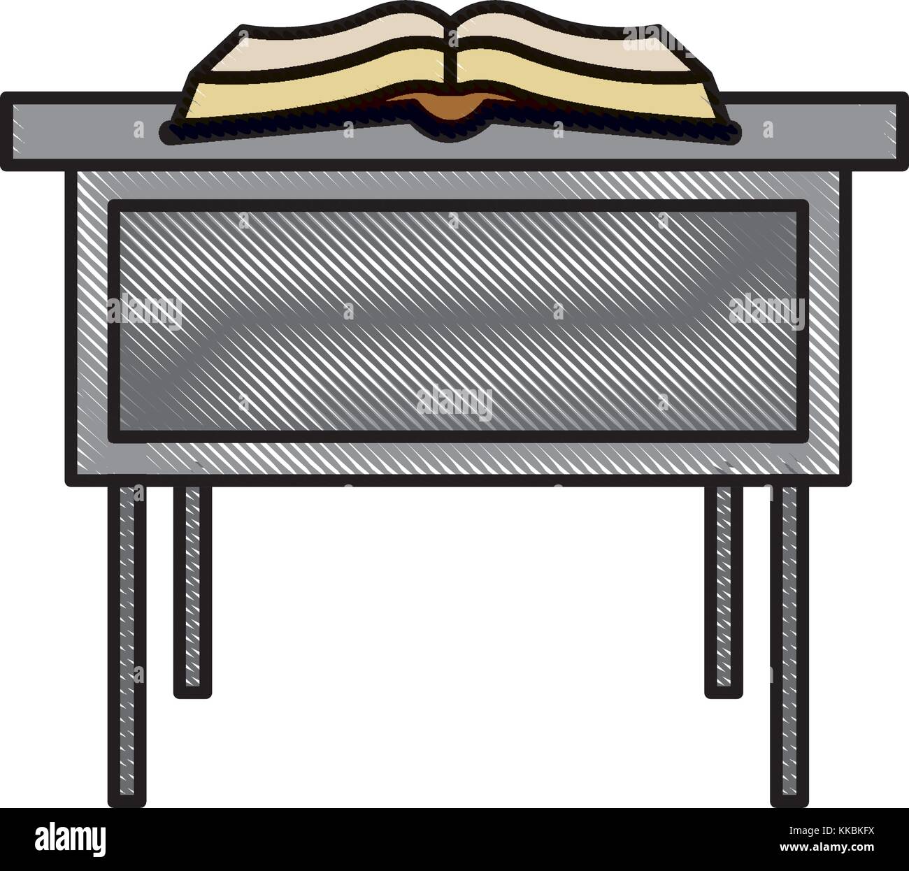 Book open on desk Stock Vector Image & Art - Alamy