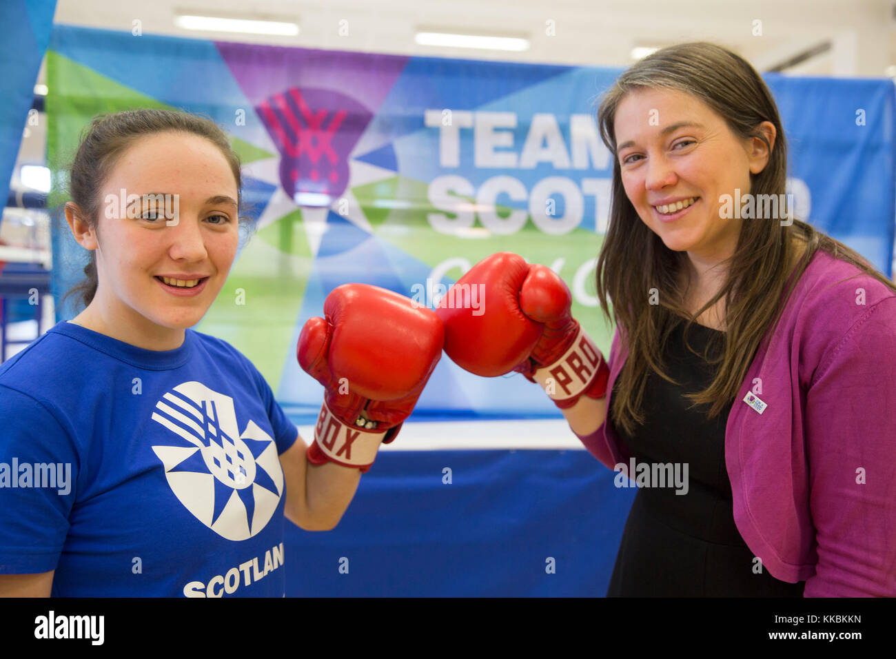 Team Scotland boxer Victoria Glover with sports minister Aileen ...