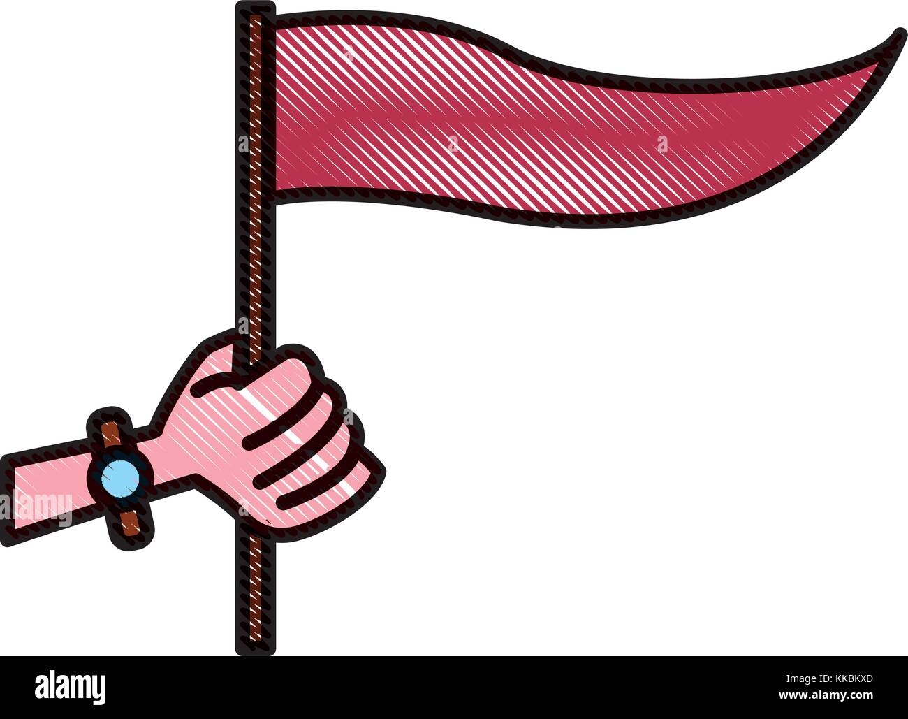 Hand holding a flag Stock Vector Image & Art - Alamy