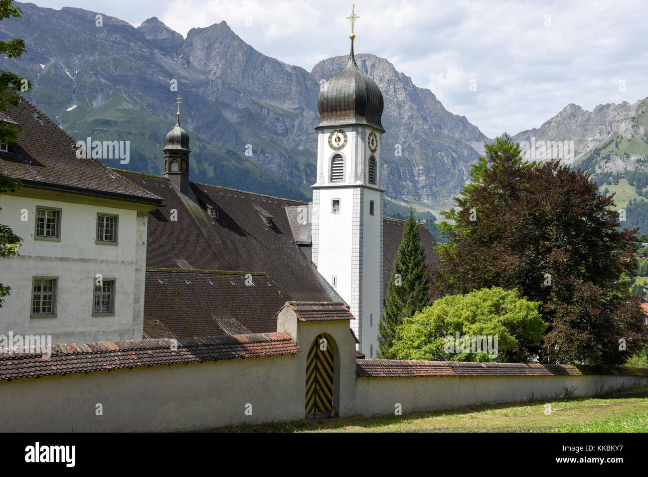 Engelberg, Switzerland - 1 August 2017: the monastery of Engelberg on ...