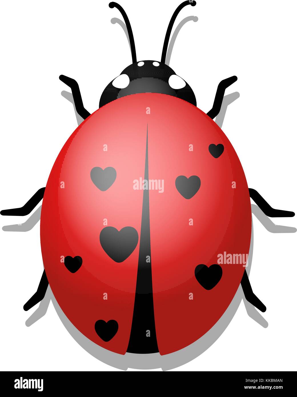 Ladybug with Hearts on White Background Stock Vector Image & Art - Alamy
