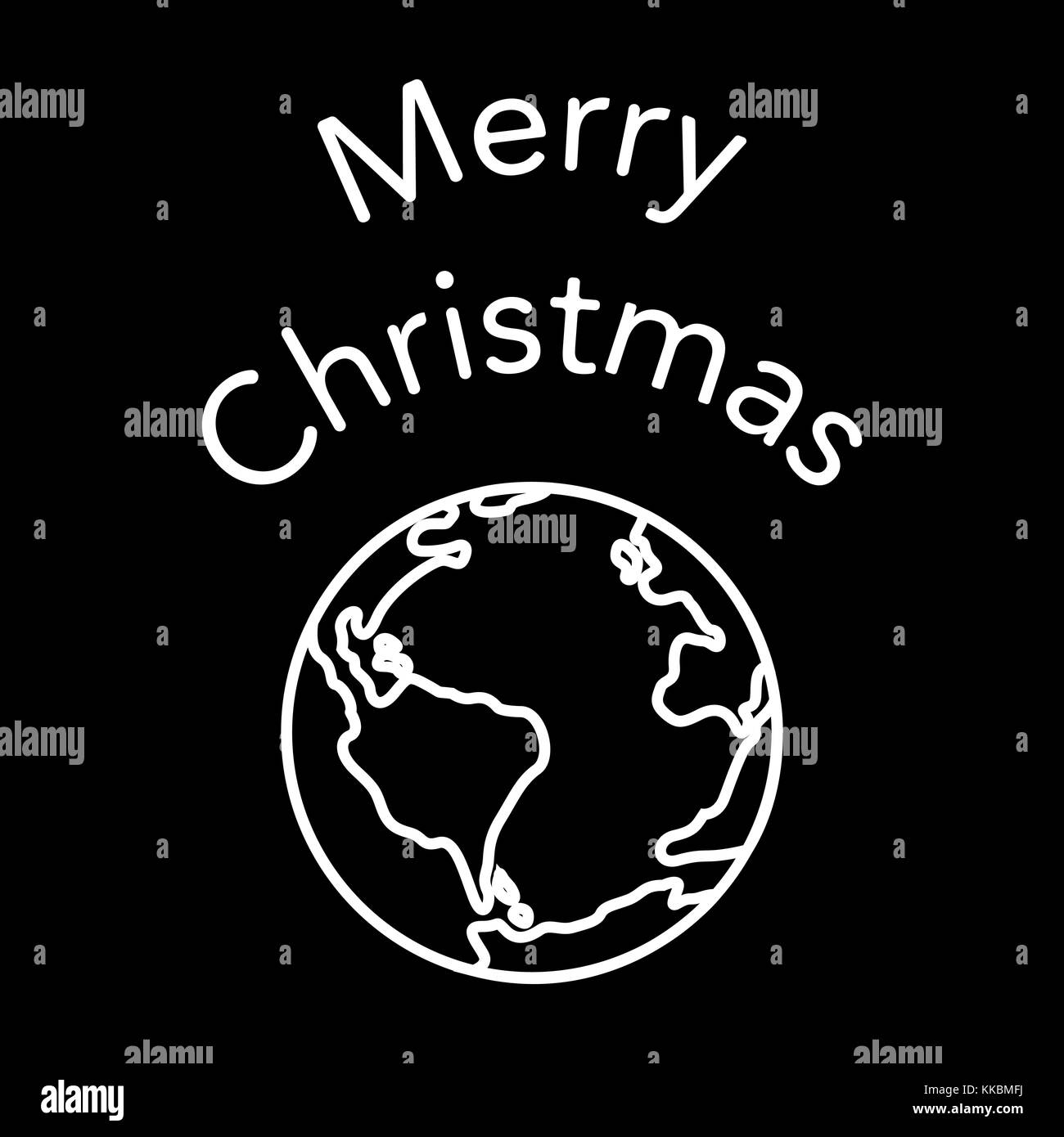 Merry Christmas planet illustration Stock Vector Image & Art - Alamy