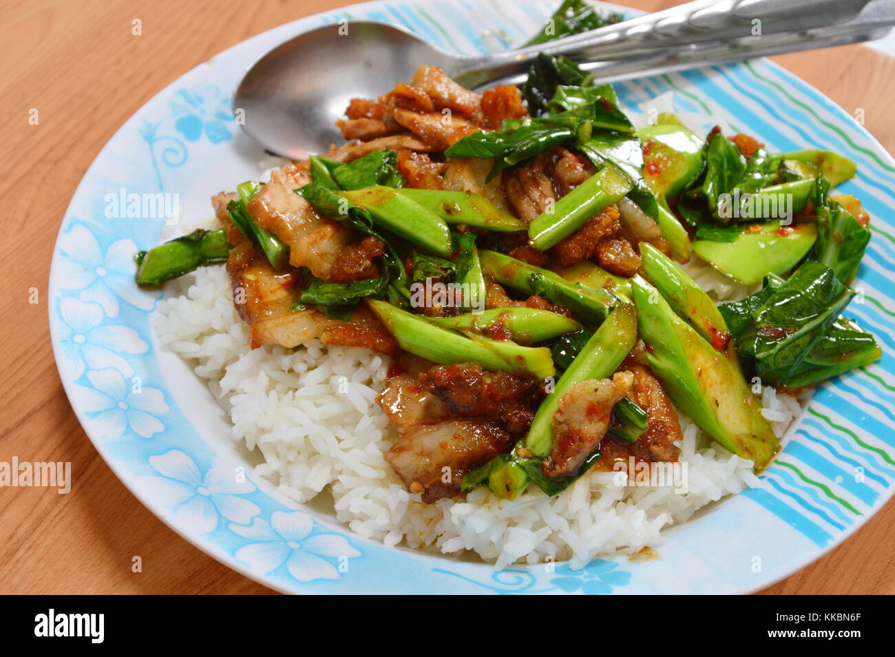 spicy stir shredded bamboo shoot with pork and curry Stock Photo - Alamy