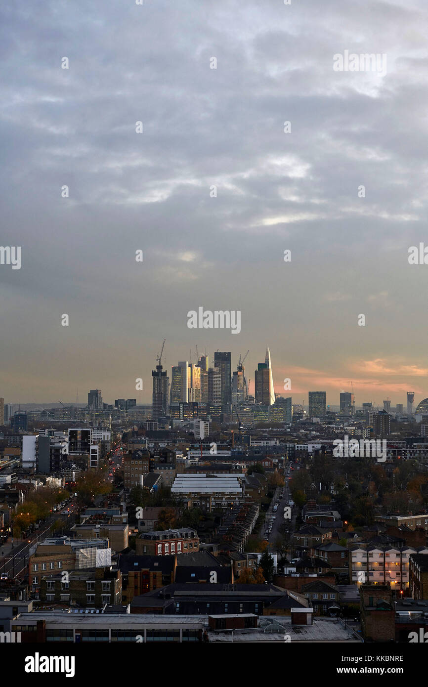 City of London Skyline, at night, from Dalston, UK Stock Photo - Alamy