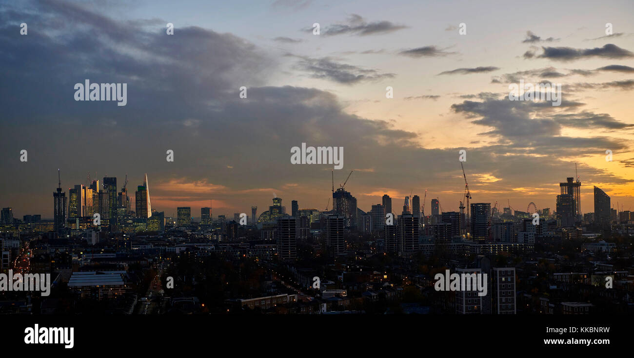 City of London Skyline, at night, from Dalston, UK Stock Photo - Alamy