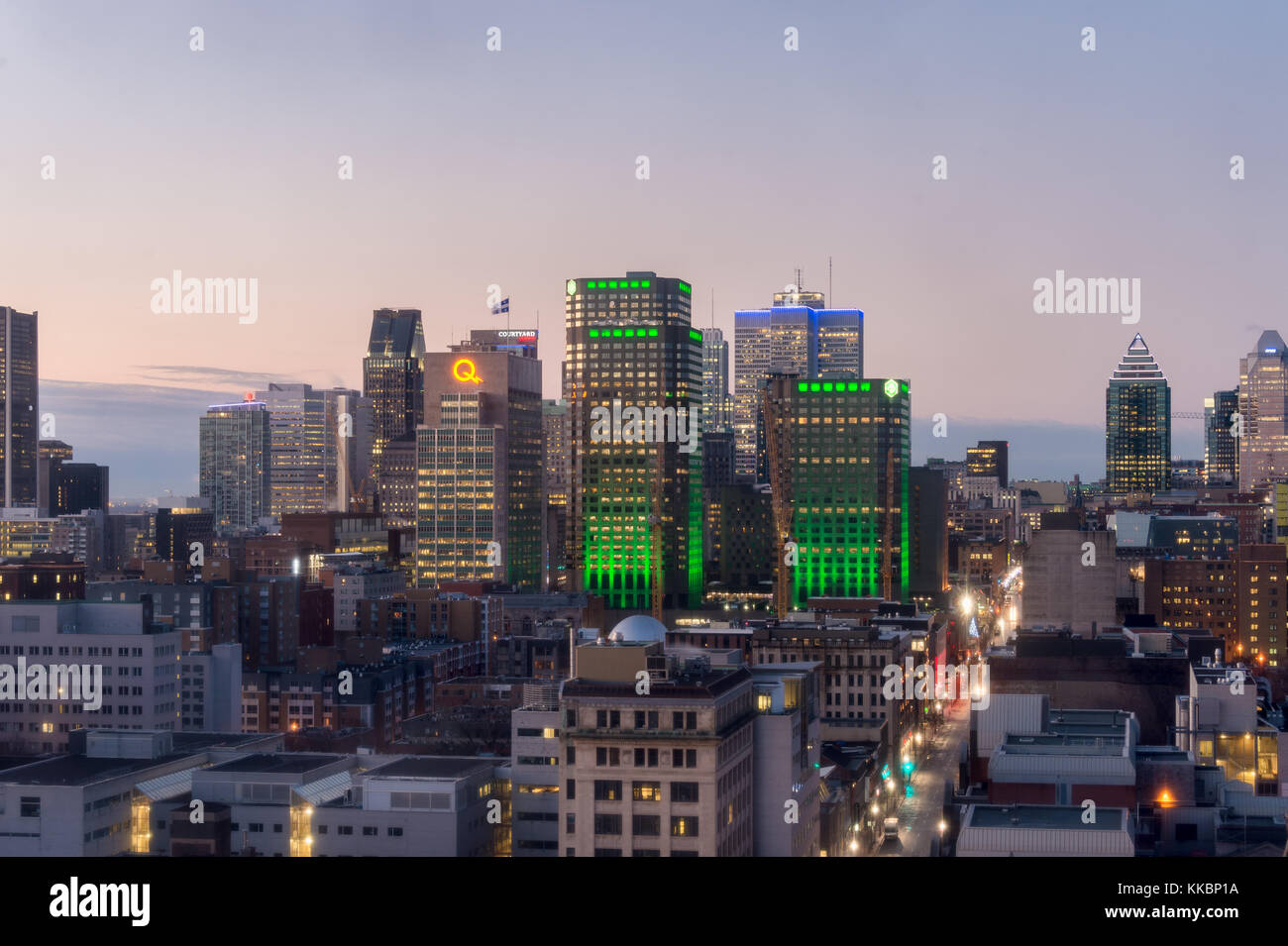 Montreal, CANADA - 29 November 2017: Montreal skyline at night from ...