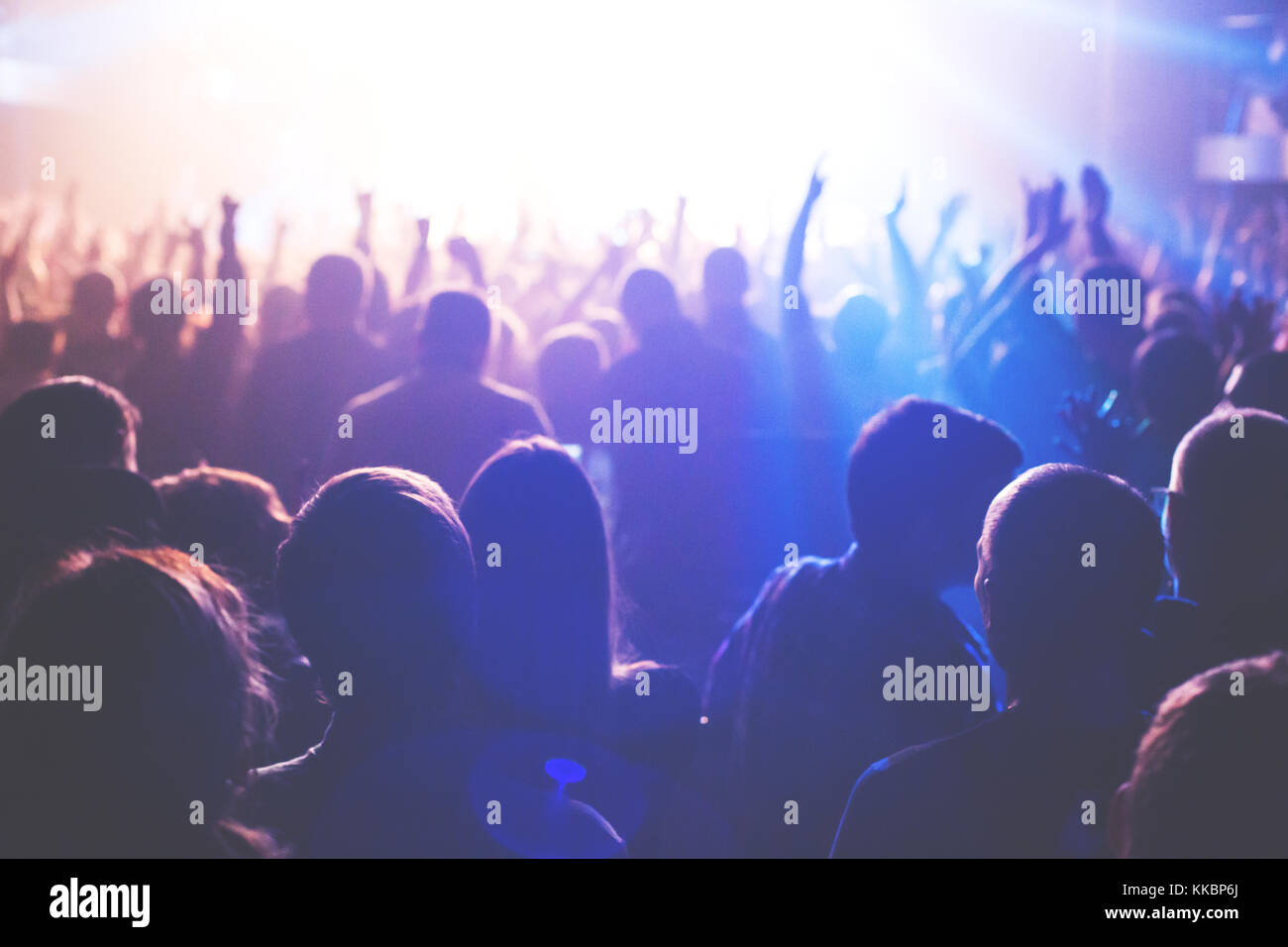 The audience watching the concert on stage Stock Photo - Alamy