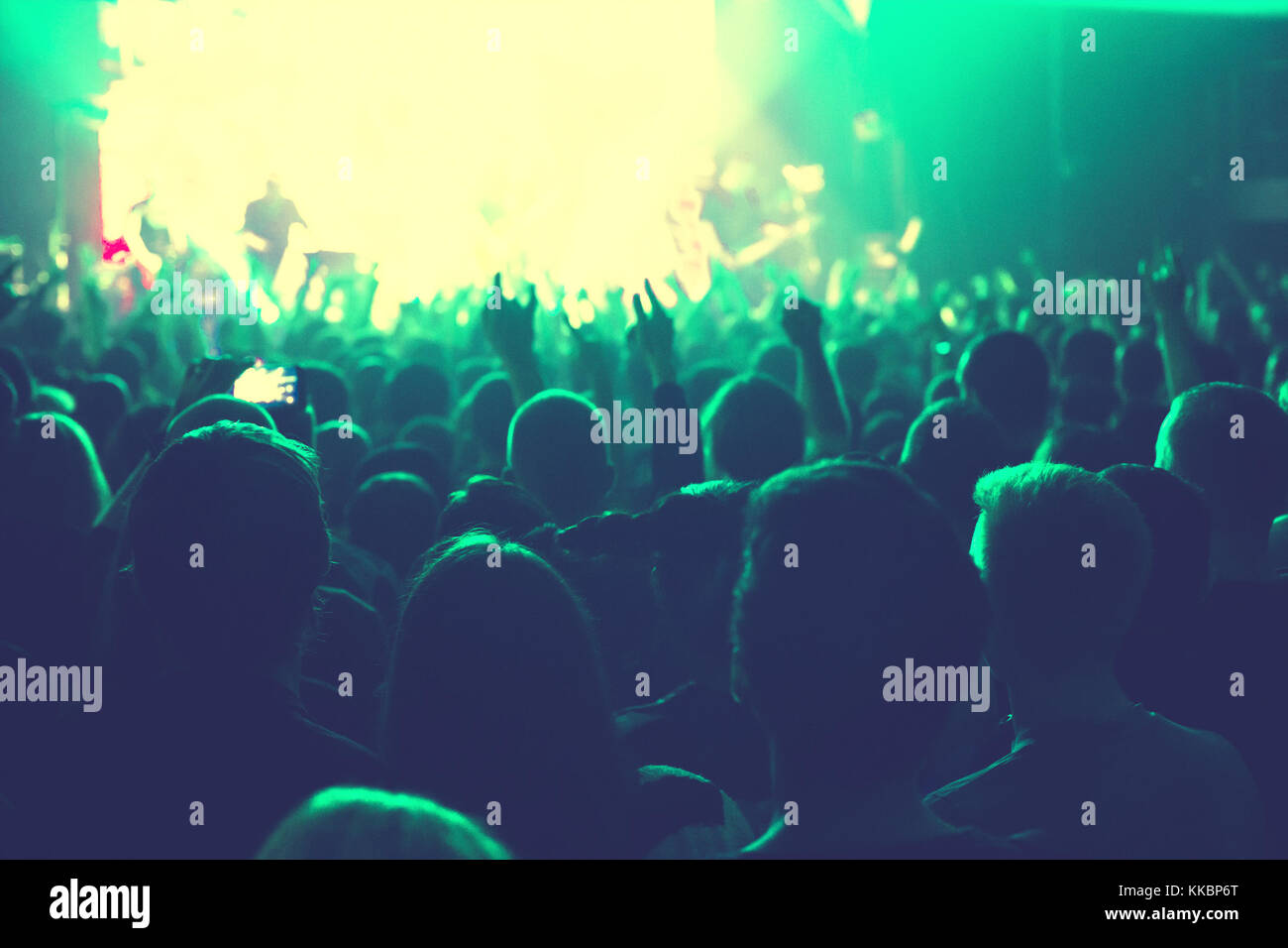 The audience watching the concert on stage Stock Photo - Alamy