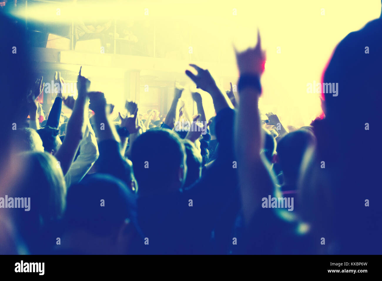 The audience watching the concert on stage Stock Photo - Alamy