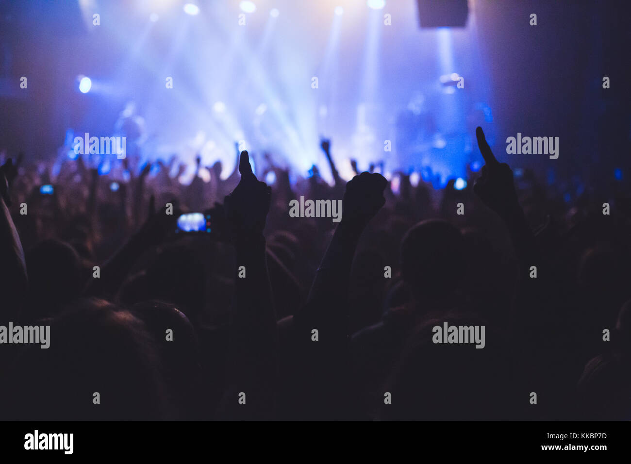 The audience watching the concert on stage Stock Photo - Alamy