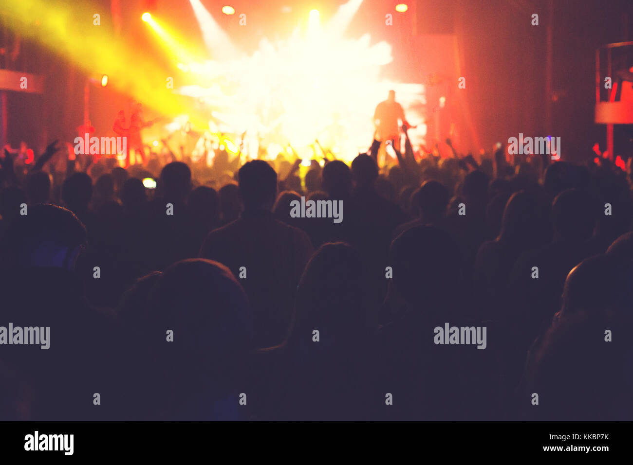 The audience watching the concert on stage Stock Photo - Alamy
