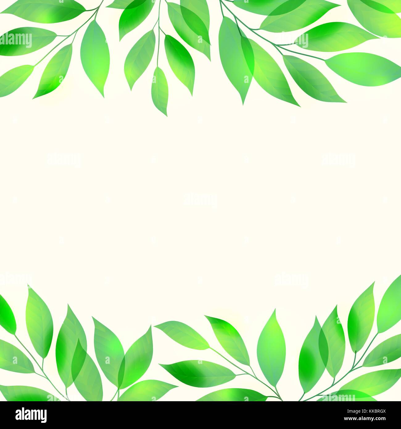 Green leaves frame Stock Vector Image & Art - Alamy