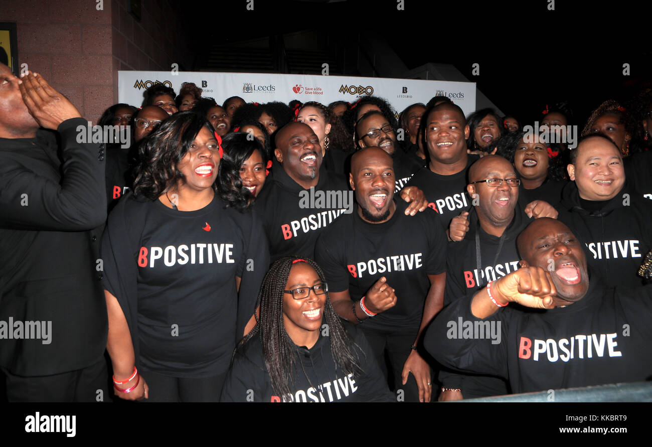 B Positive Choir attending the 22nd Mobo Awards held at Leeds First ...