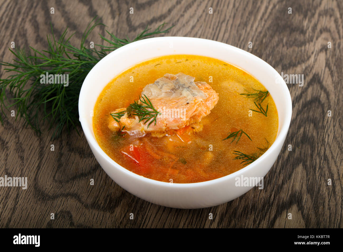 Salmon fish soup Stock Photo - Alamy